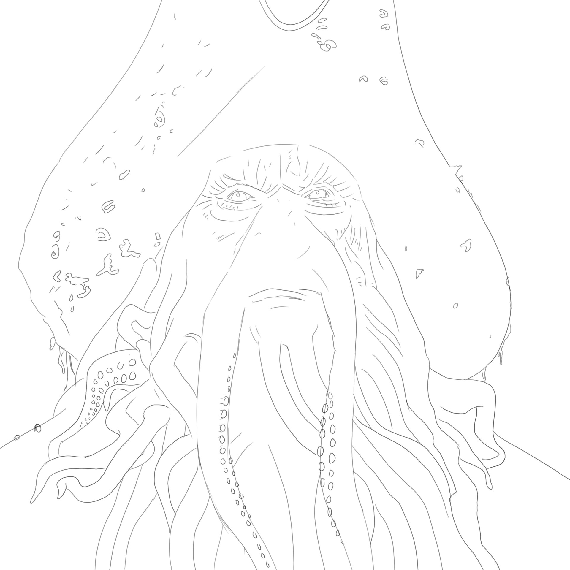 davy jones pirates of the caribbean coloring page