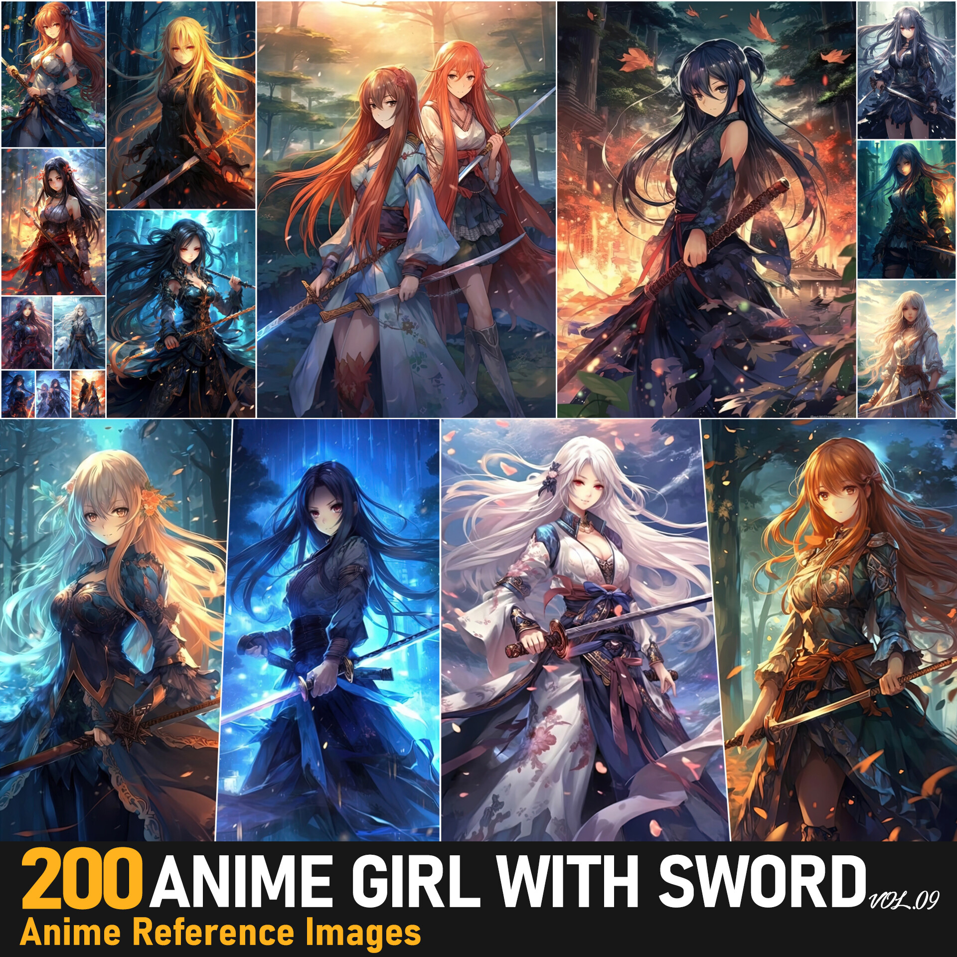 Vio_Lemurian - Anime Girl With Sword VOL.09|4K Reference Images