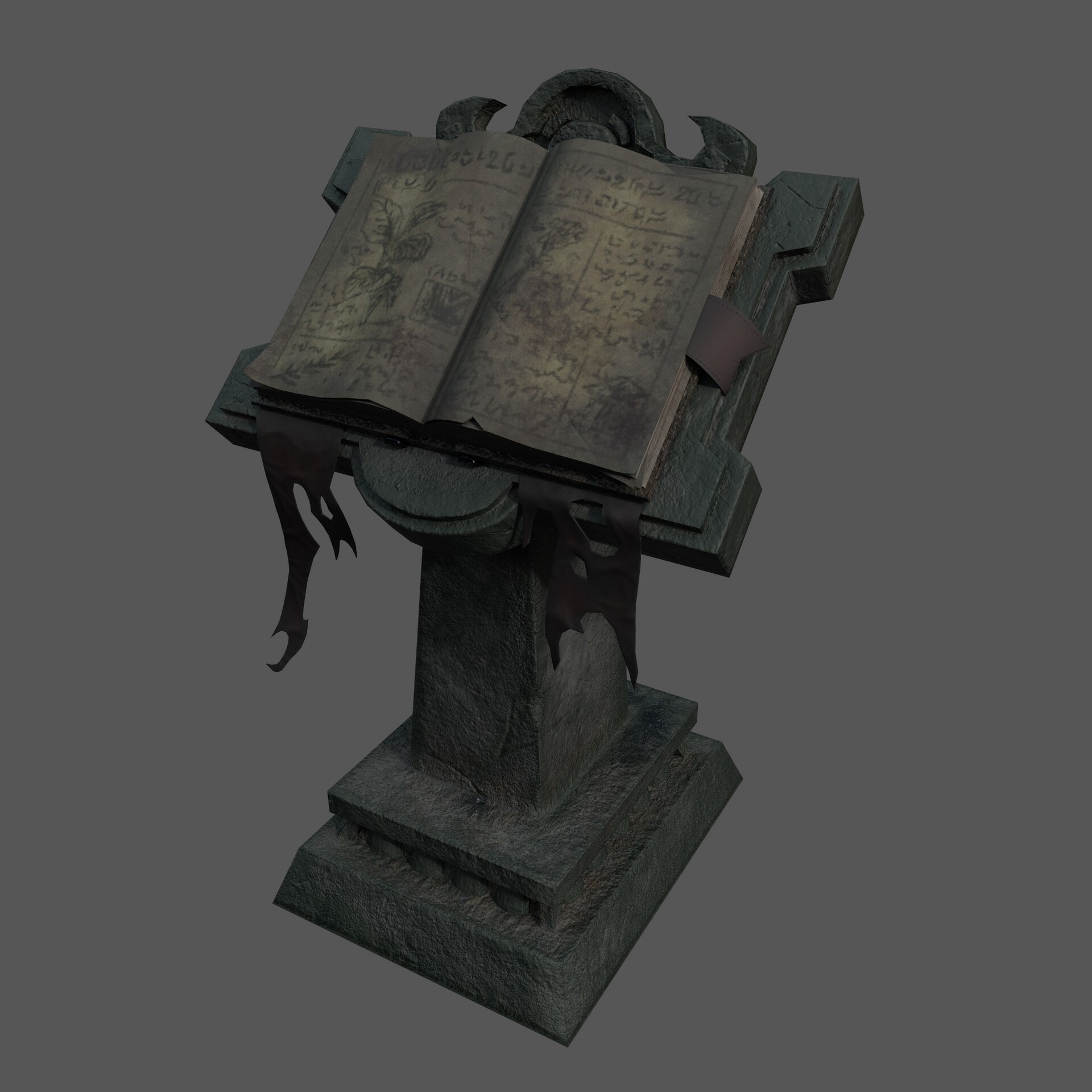 ArtStation - Mossy Book Stand