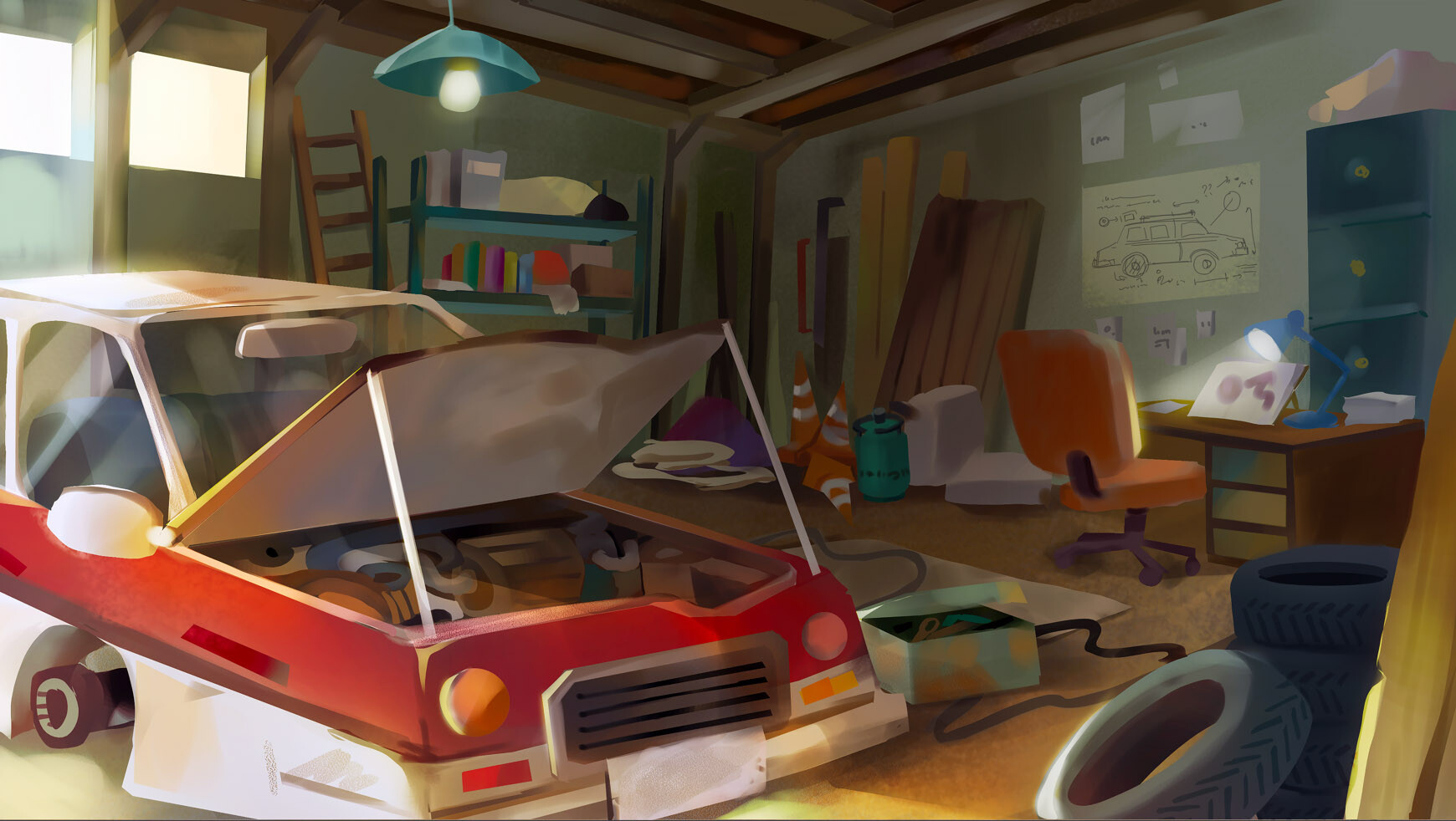 ArtStation - Old Garage Concept Art