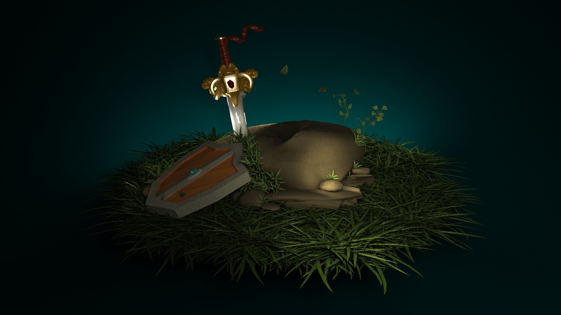 ArtStation - 3D Fantasy Sword & Shield (Asset Modeling-Rendering)