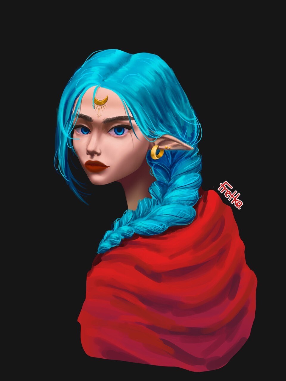 ArtStation - Blue haired elf