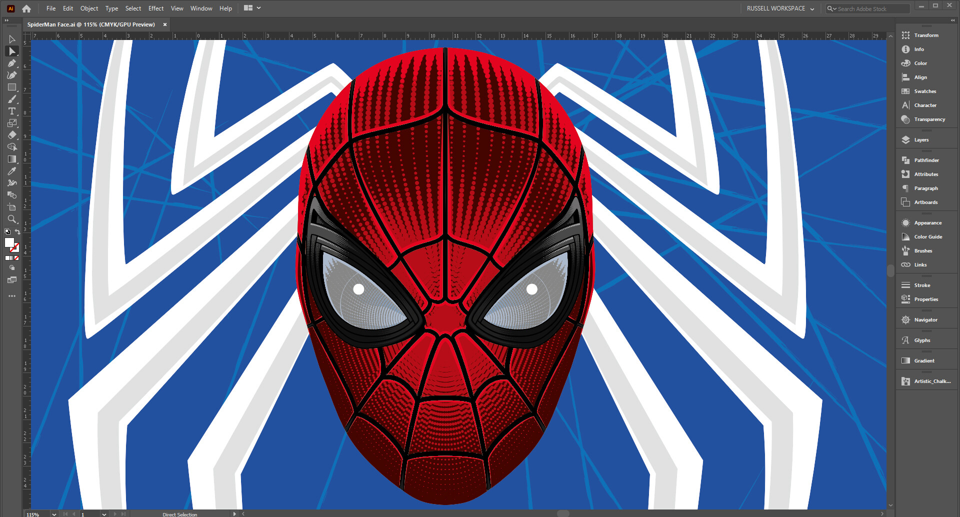 Russell Riosa - Spider-Man Face (Full Vector Art)