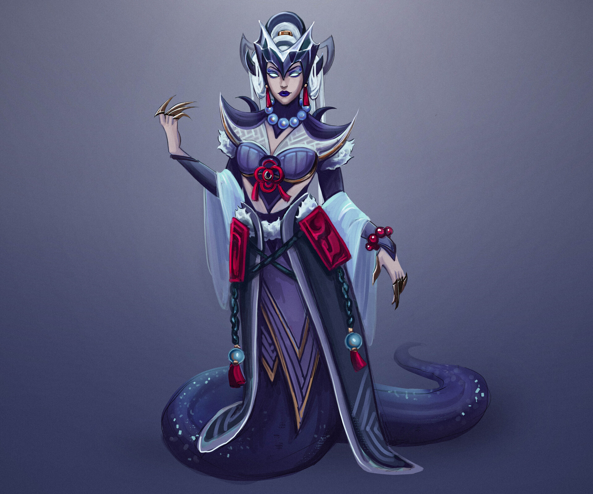 ArtStation - Snow Moon Cassiopeia - Fan skin concept