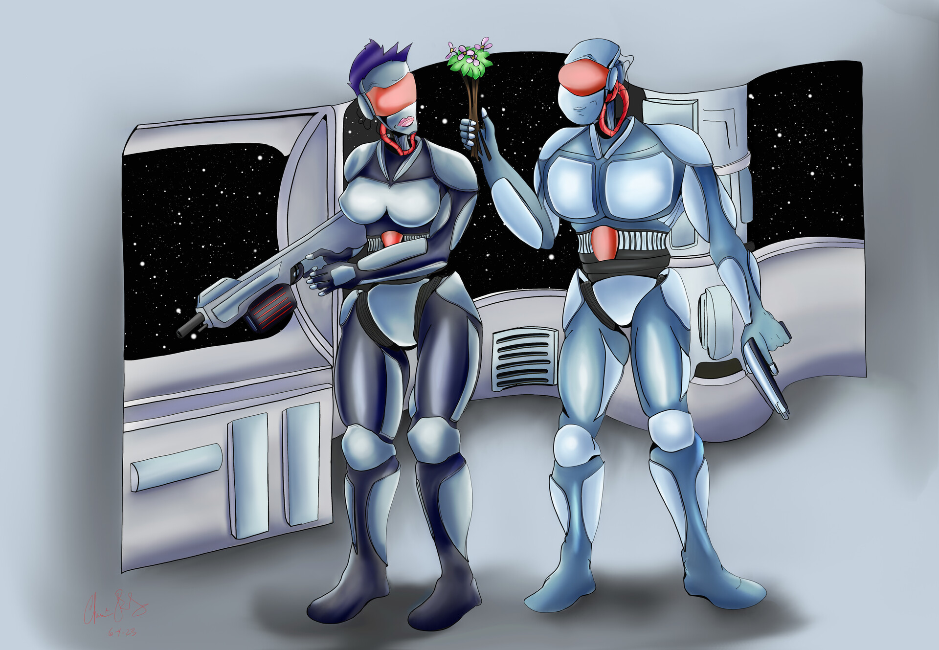 ArtStation - Robots in Love in Space