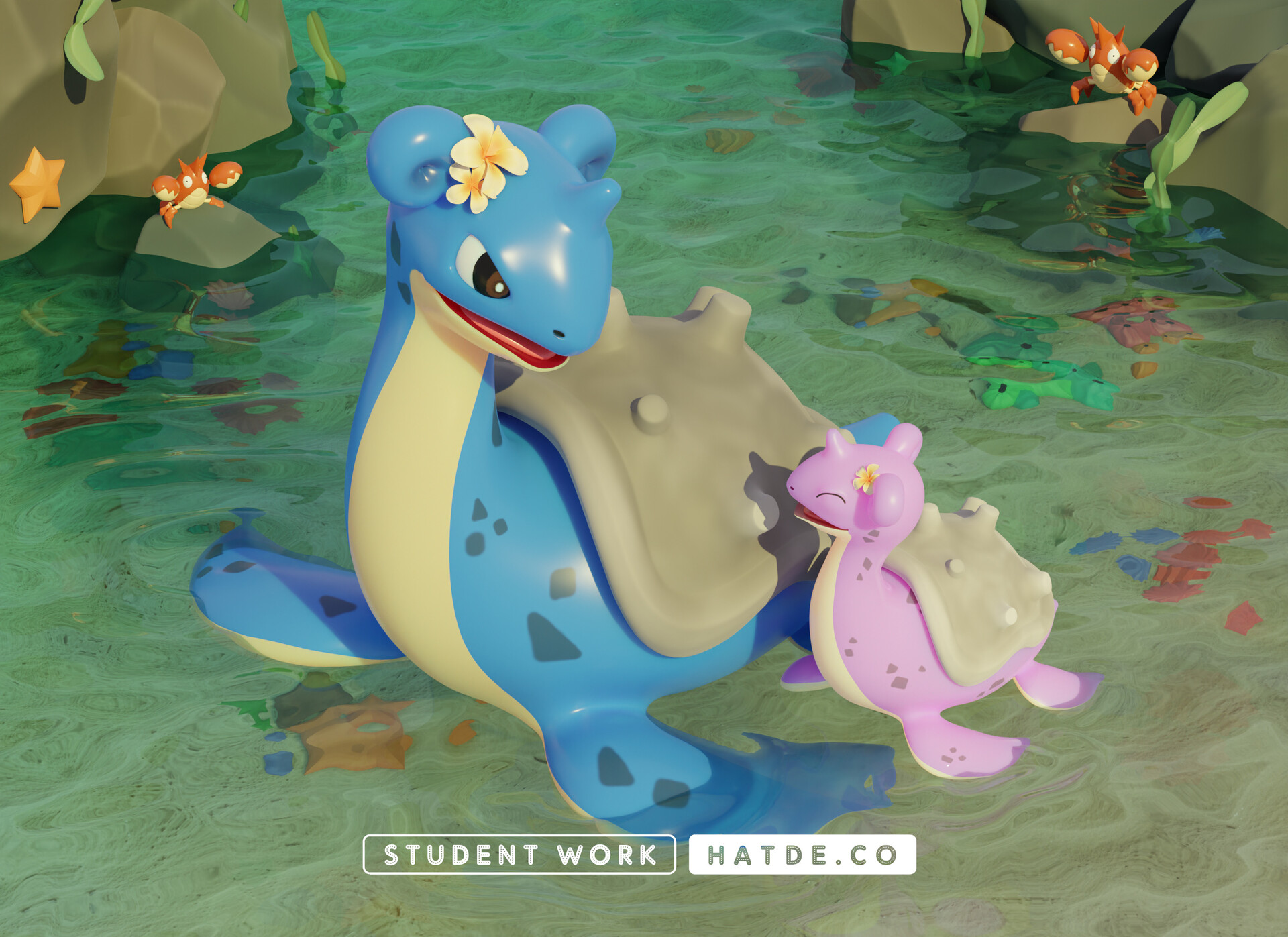 ArtStation - Lapras Pokemon - Pokemon Fan Art - Student Work 2020