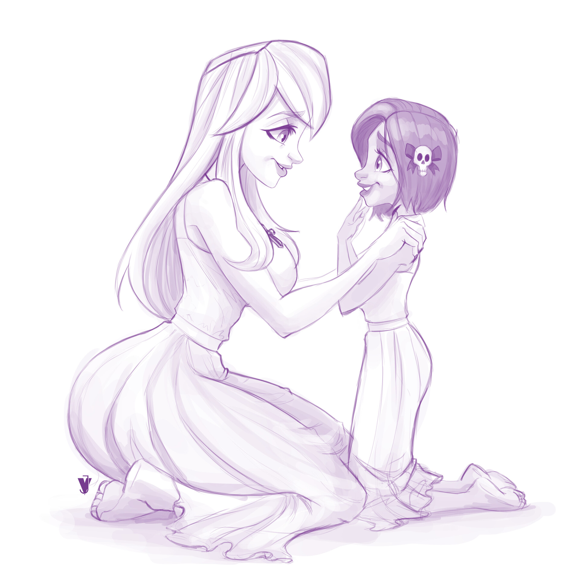 ArtStation - full body sketch + a child