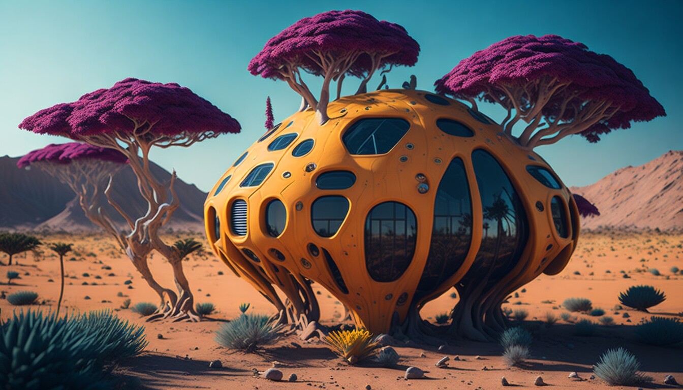 ArtStation - Alien treehouse on a foreign planet