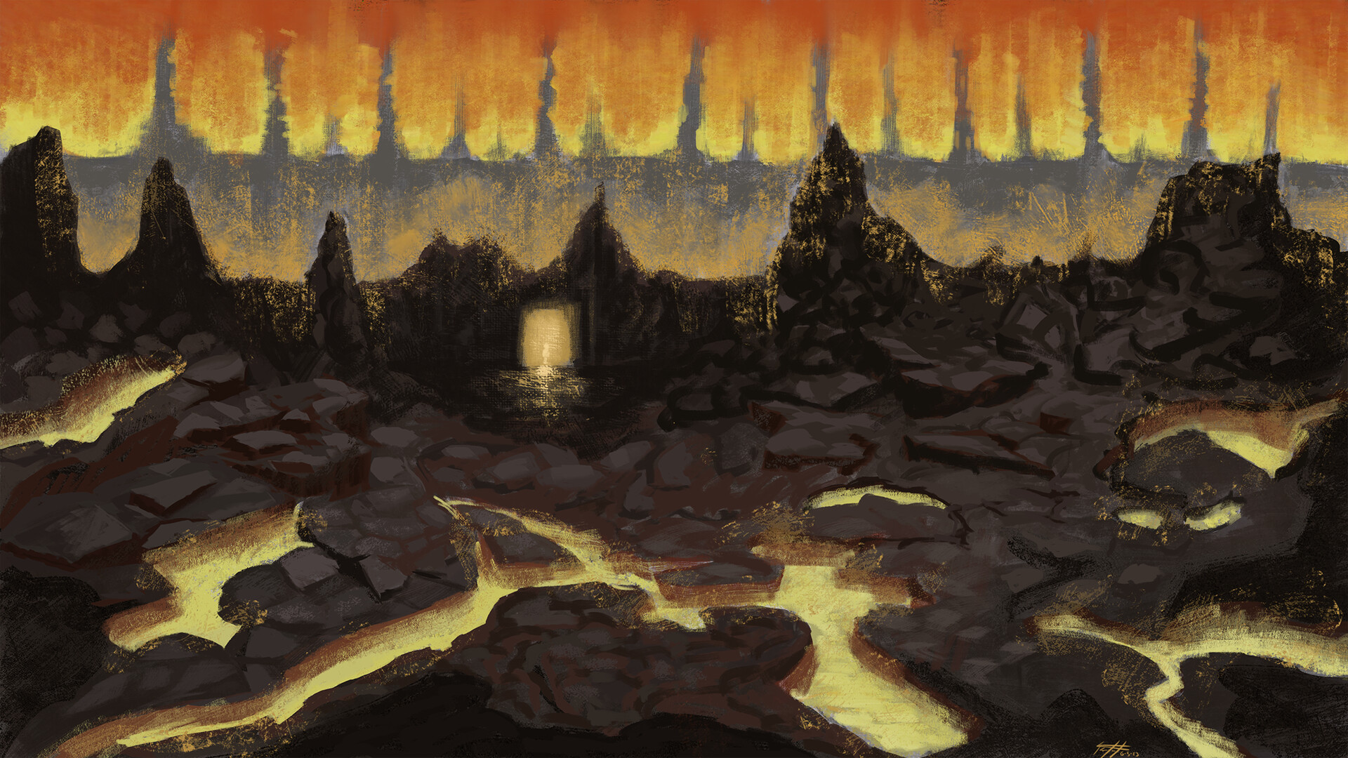 ArtStation - Burning Wall