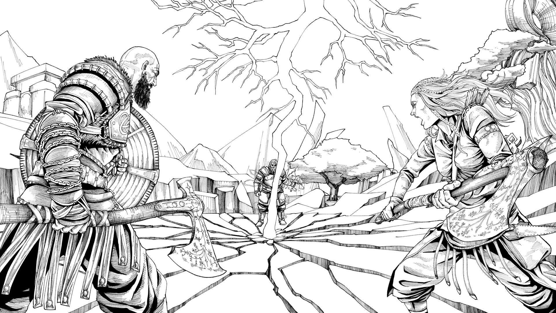 god of war ragnarok coloring pages