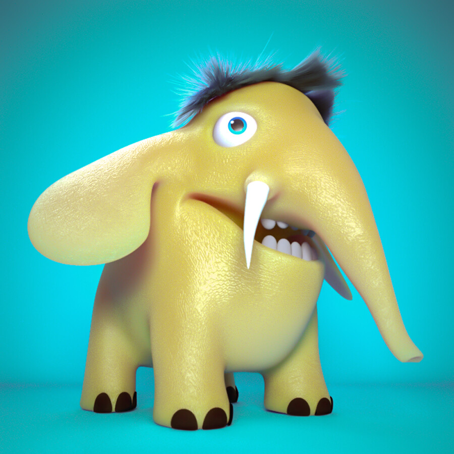 ArtStation - 3d Elephant Style Vray Render