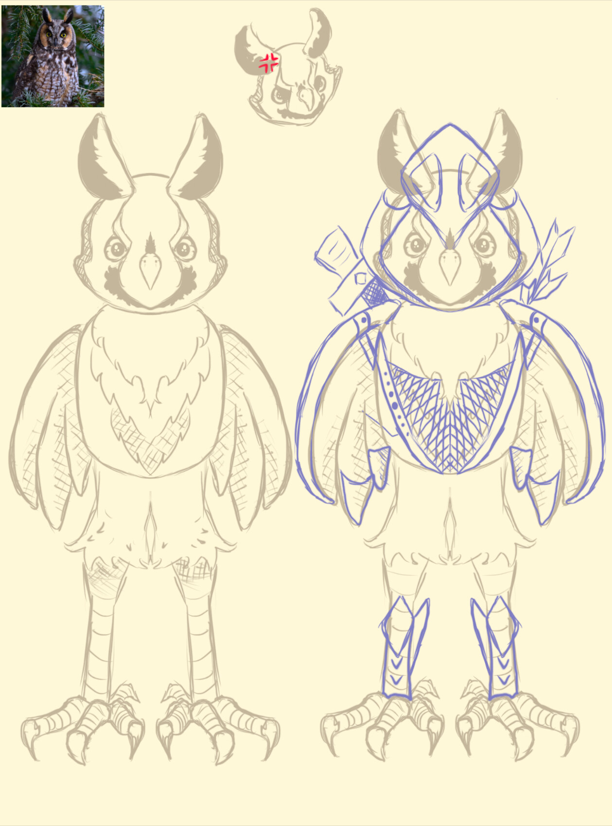 how to draw an owl oc