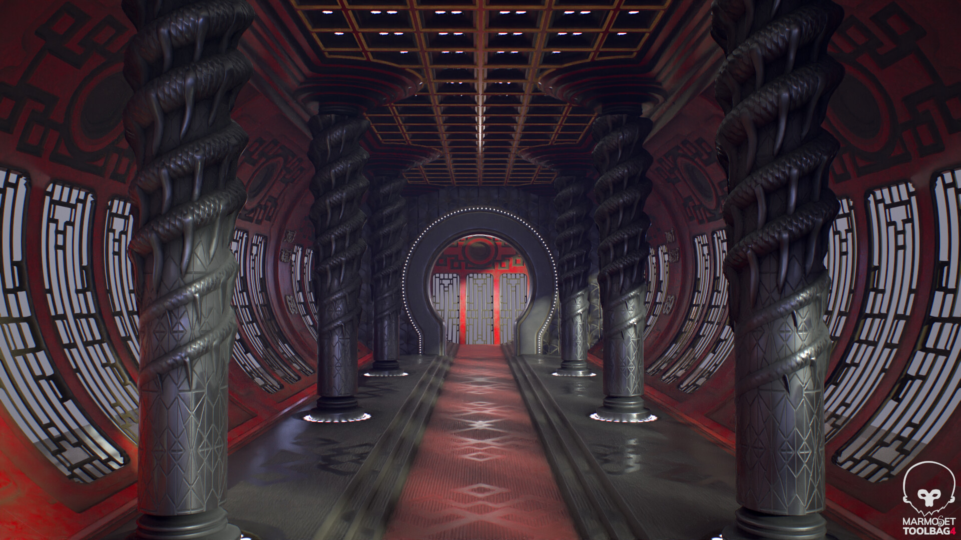 ArtStation - SCI-FI Japanese Lounge Environment