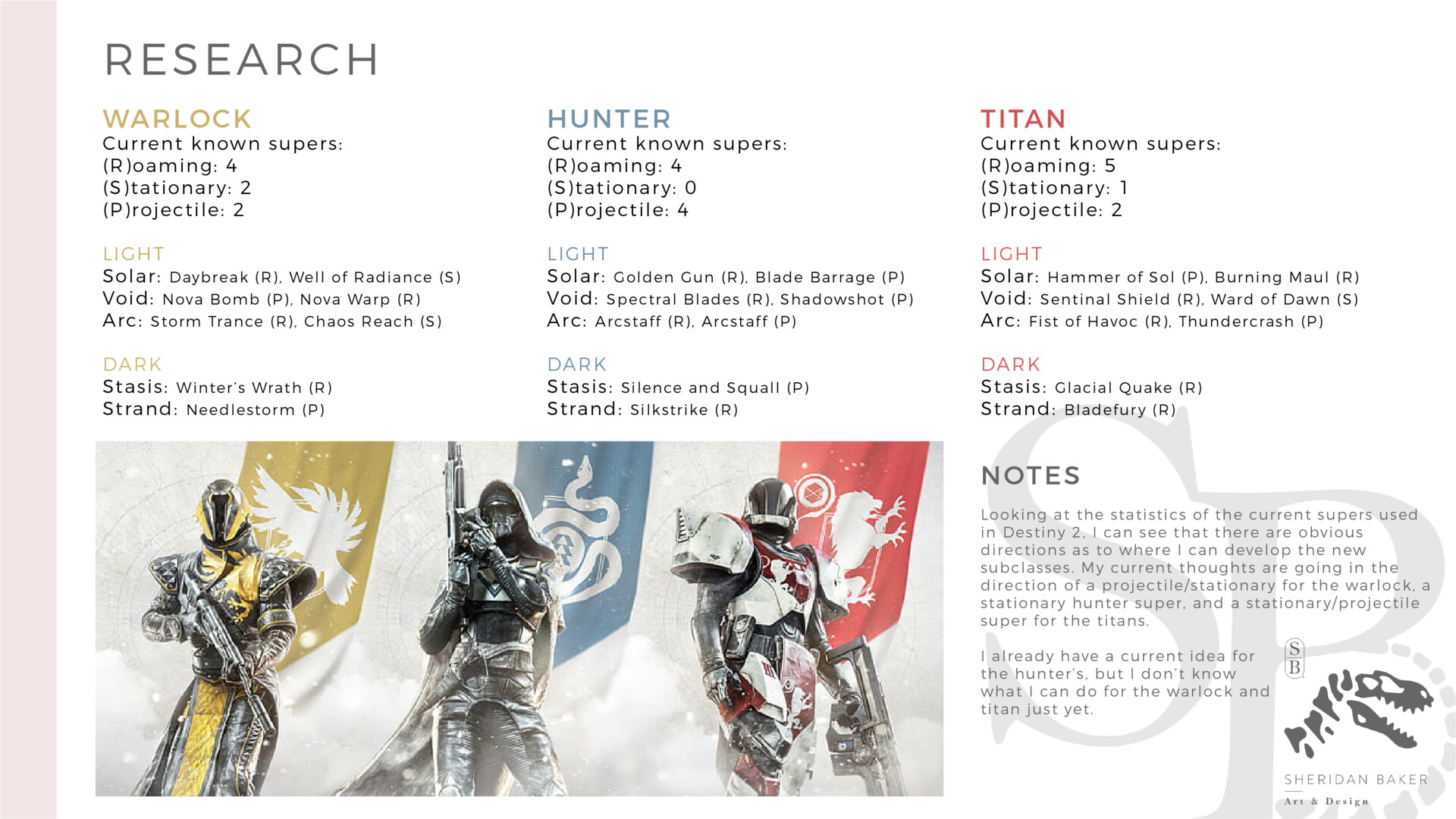 Sheridan Baker - Destiny 2 Fan Subclasses Concepts