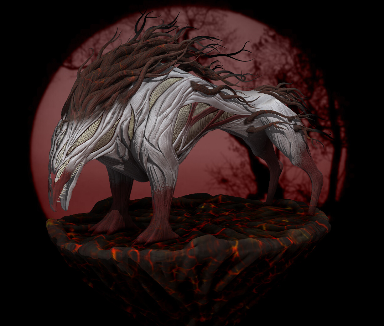 ArtStation - Fantesy Nightmare Wolf