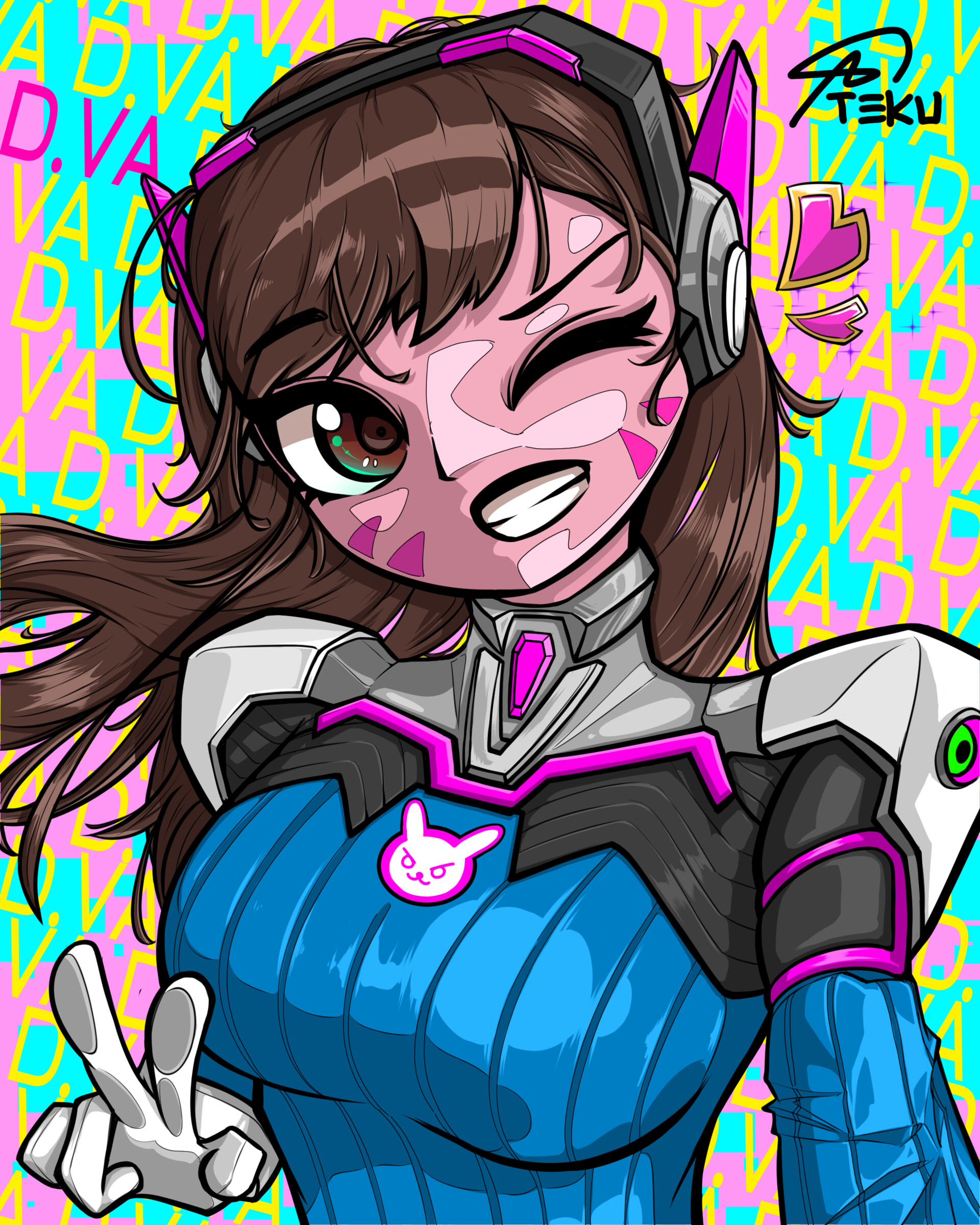 how to draw dva from overwatch