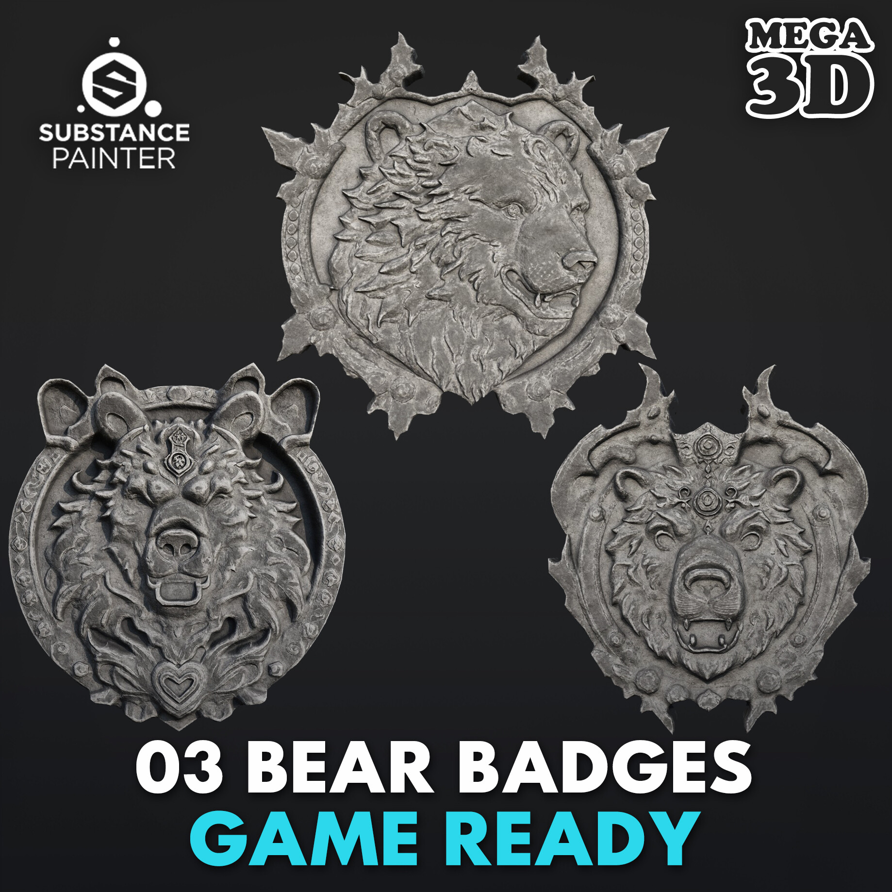 ArtStation - Free Low poly Bear Badge