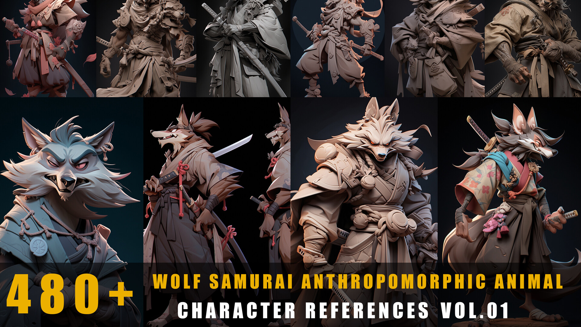 WaterLaw's Studio - 480+ Wolf Samurai Anthropomorphic Animal ...