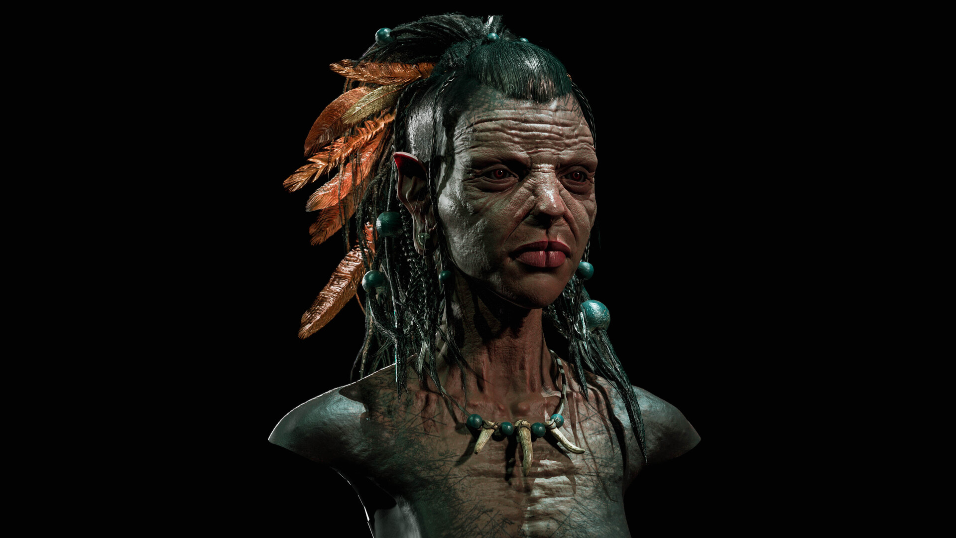 ArtStation - Indigenous Humanoid Creature Bust