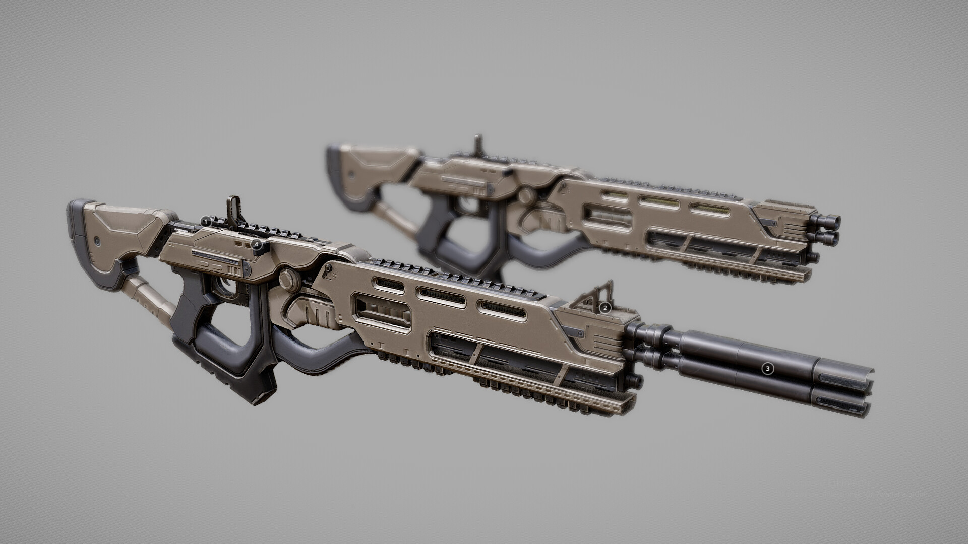 ArtStation - PEACEMAKER SCIFI LASER RIFLE