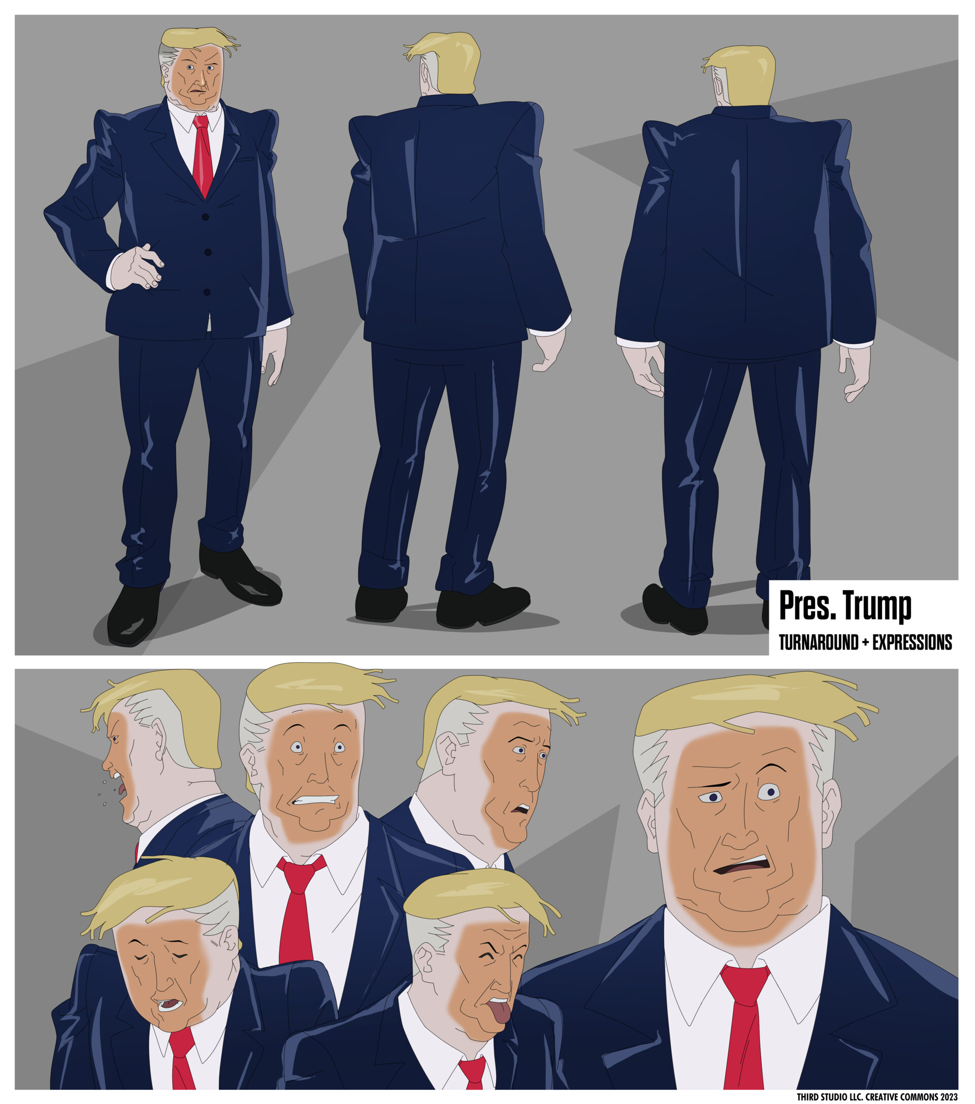 ArtStation - President Trump model sheet.
