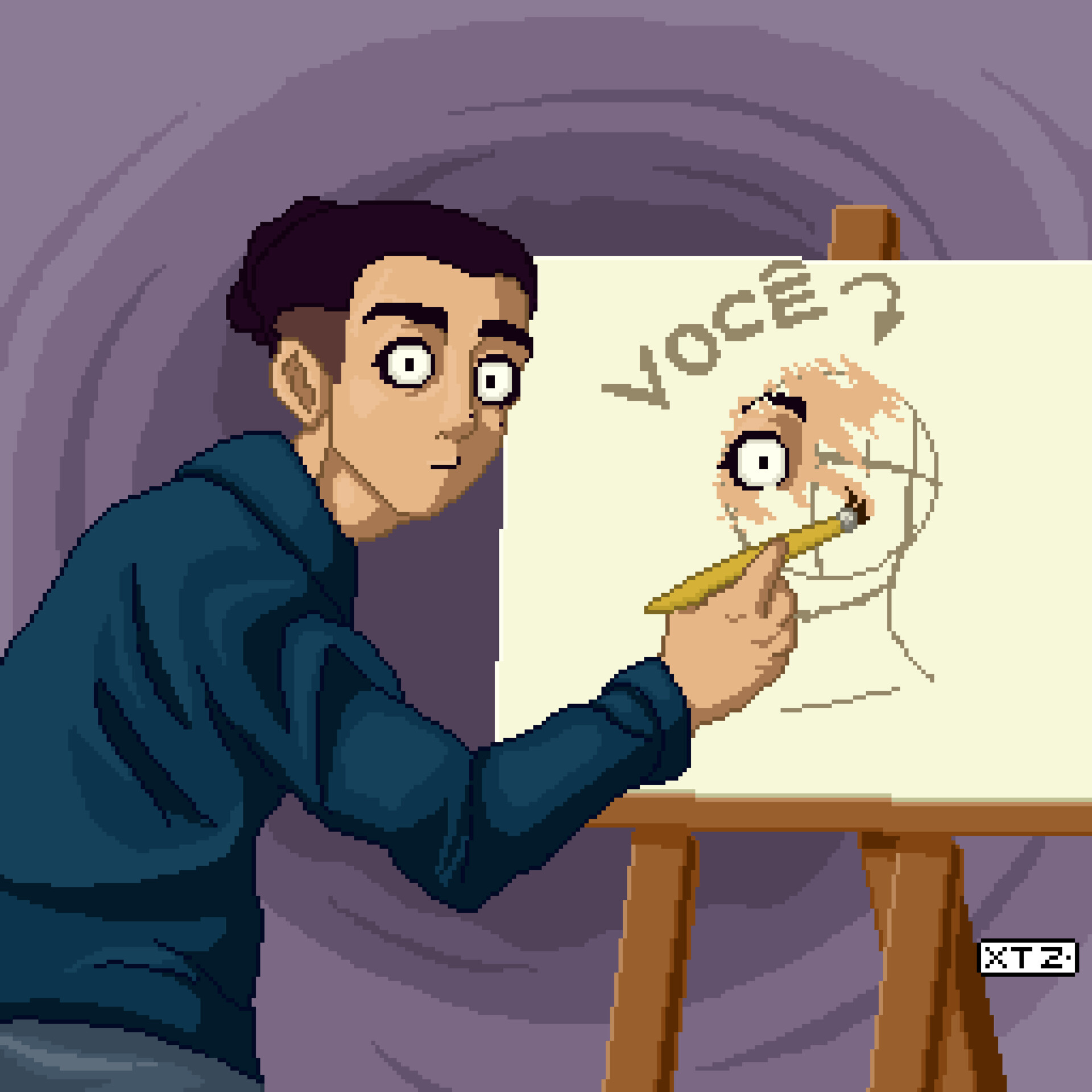 ArtStation - Self-portrait painting myself