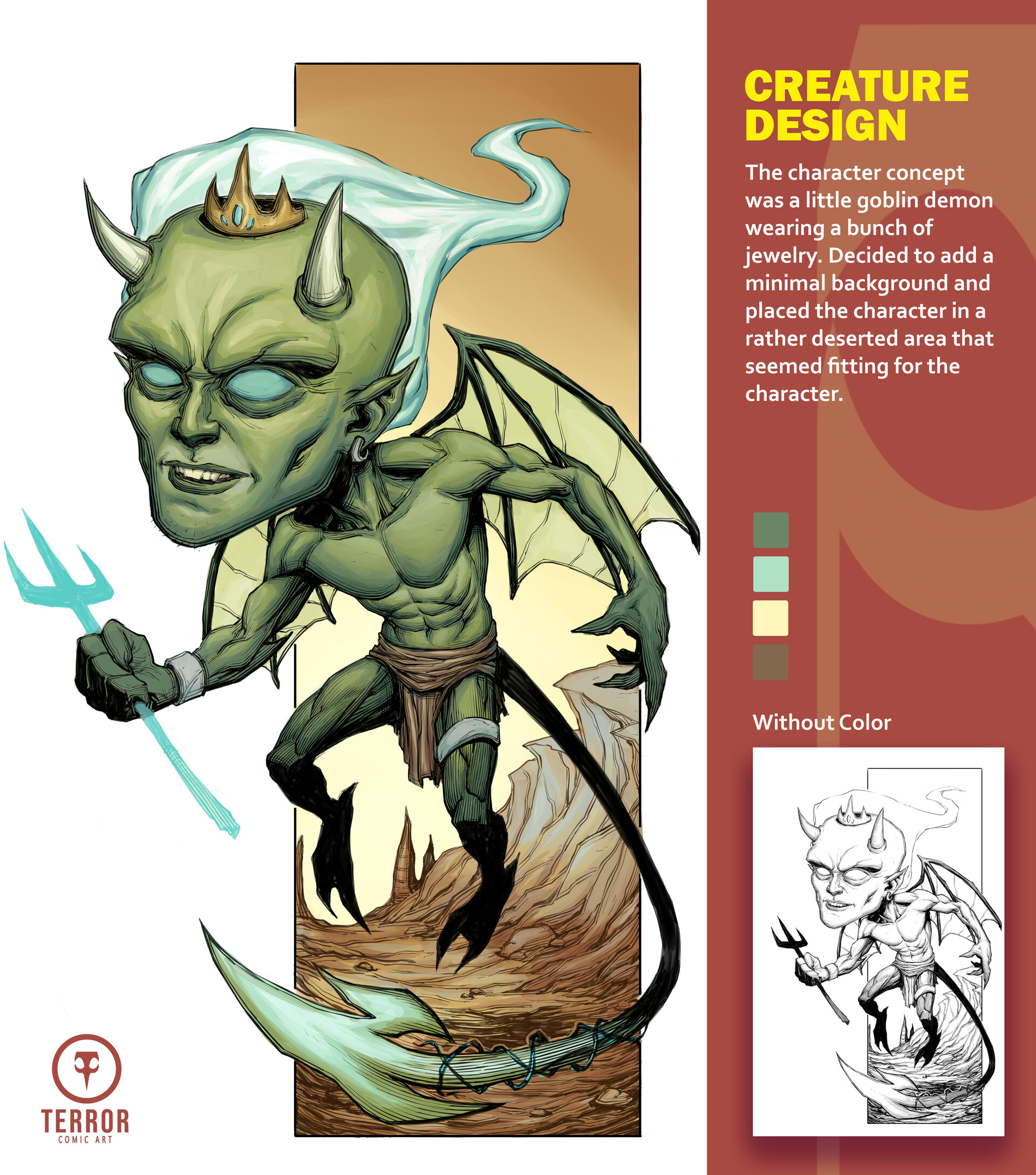 Terror Comic Art - Goblin-Demon creature design