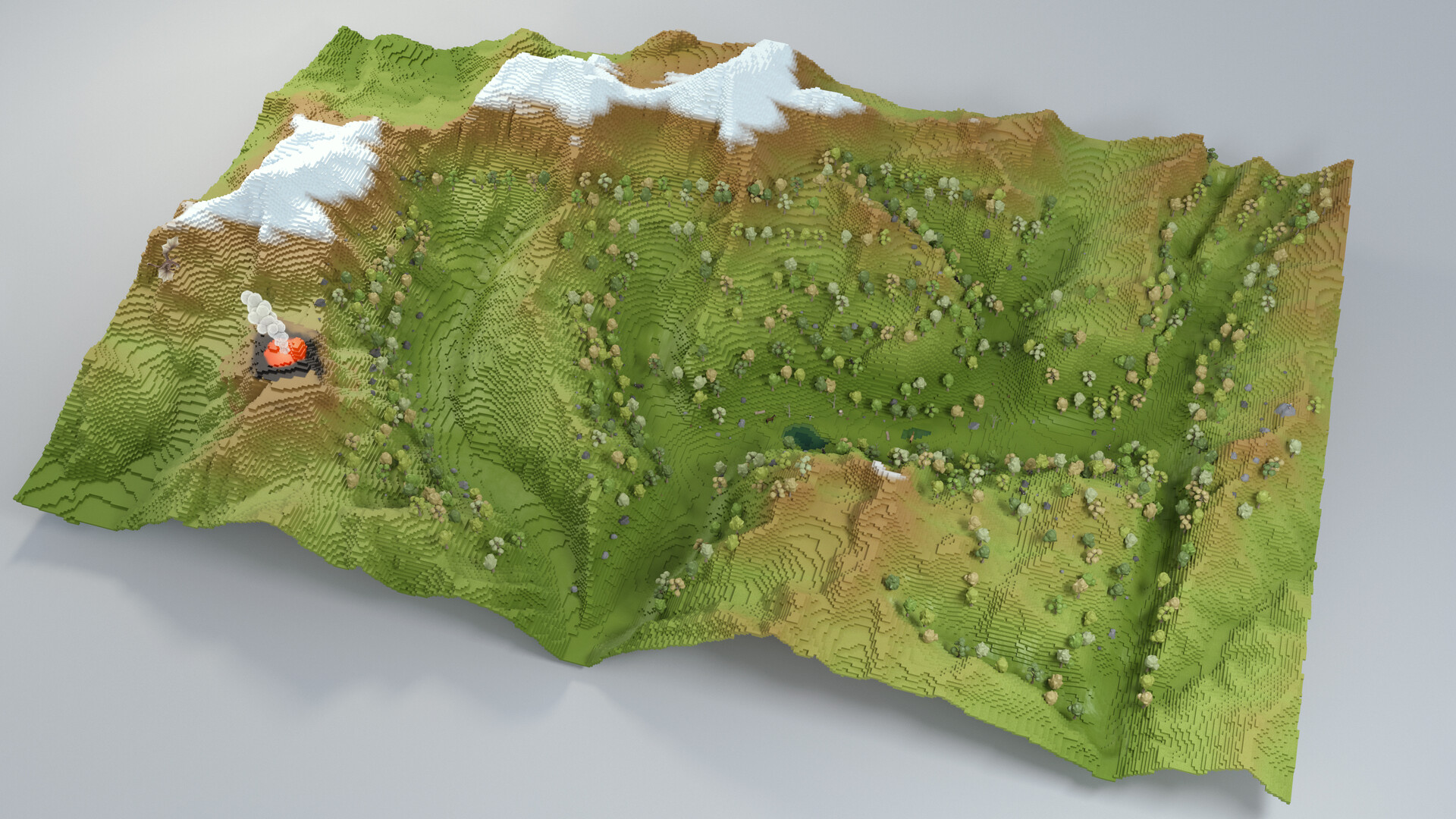 ArtStation - Low Poly Voxel Map Design