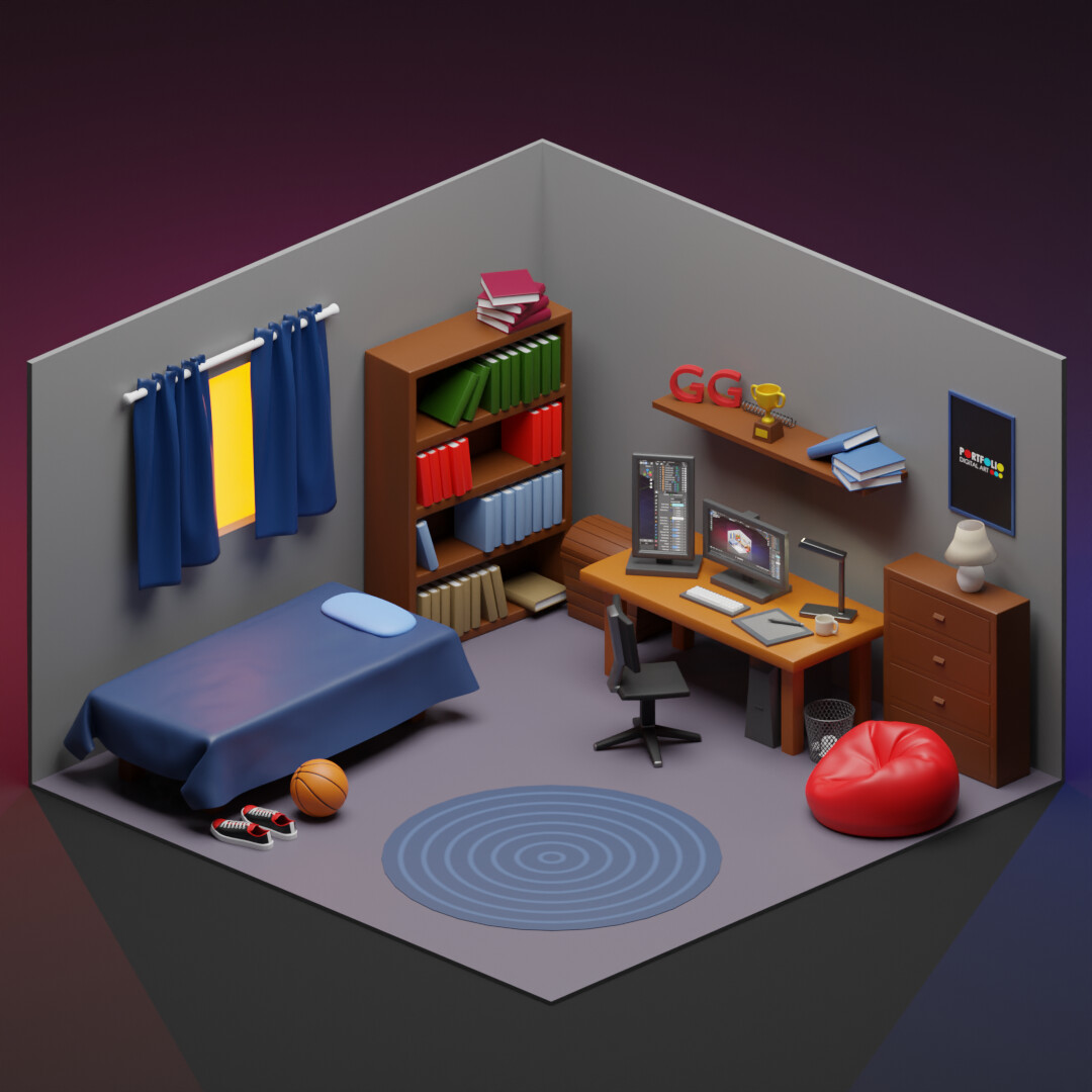 Gregory Ligman - Bedroom - Isometric