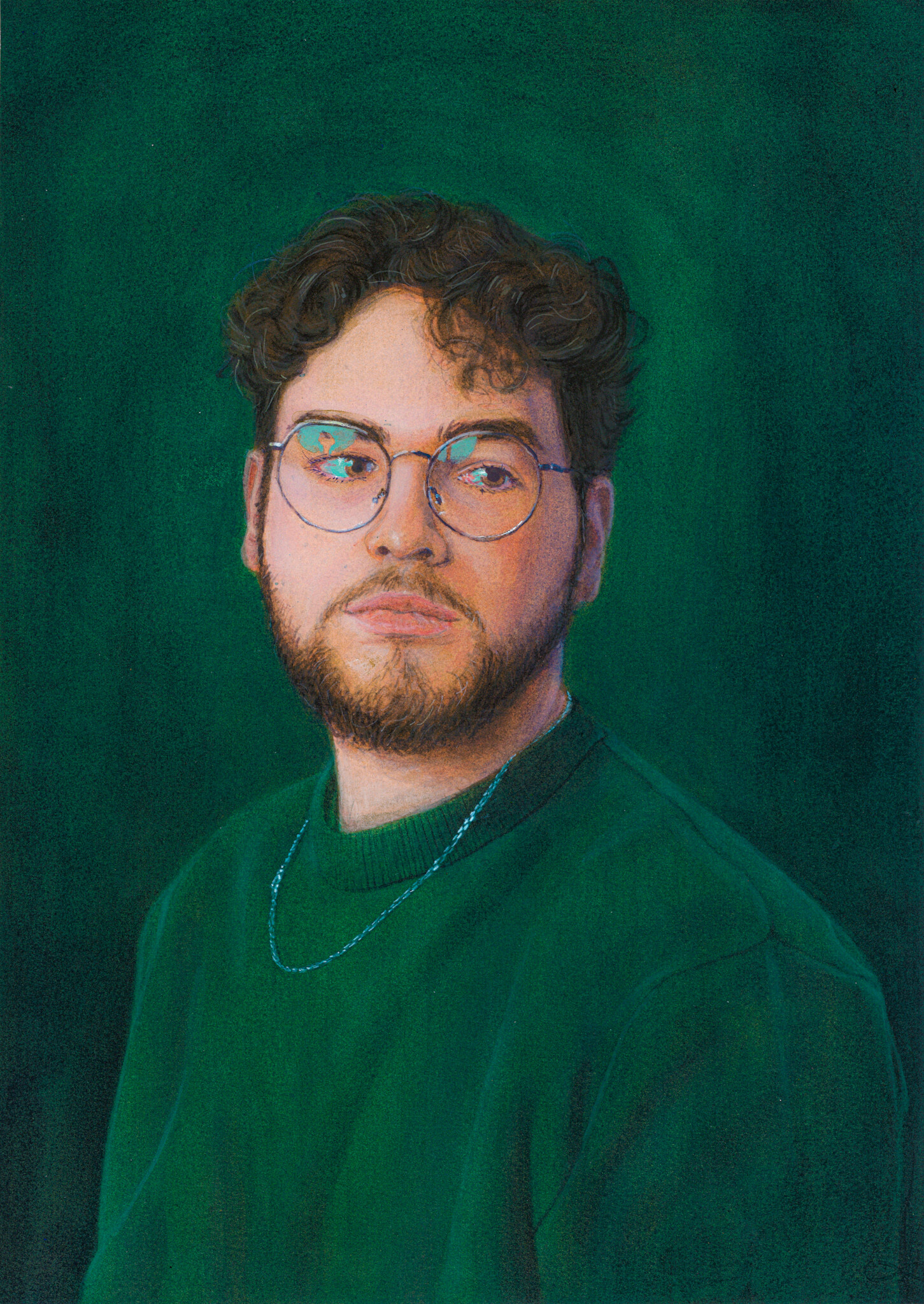 ArtStation - Acrylic Self-portrait