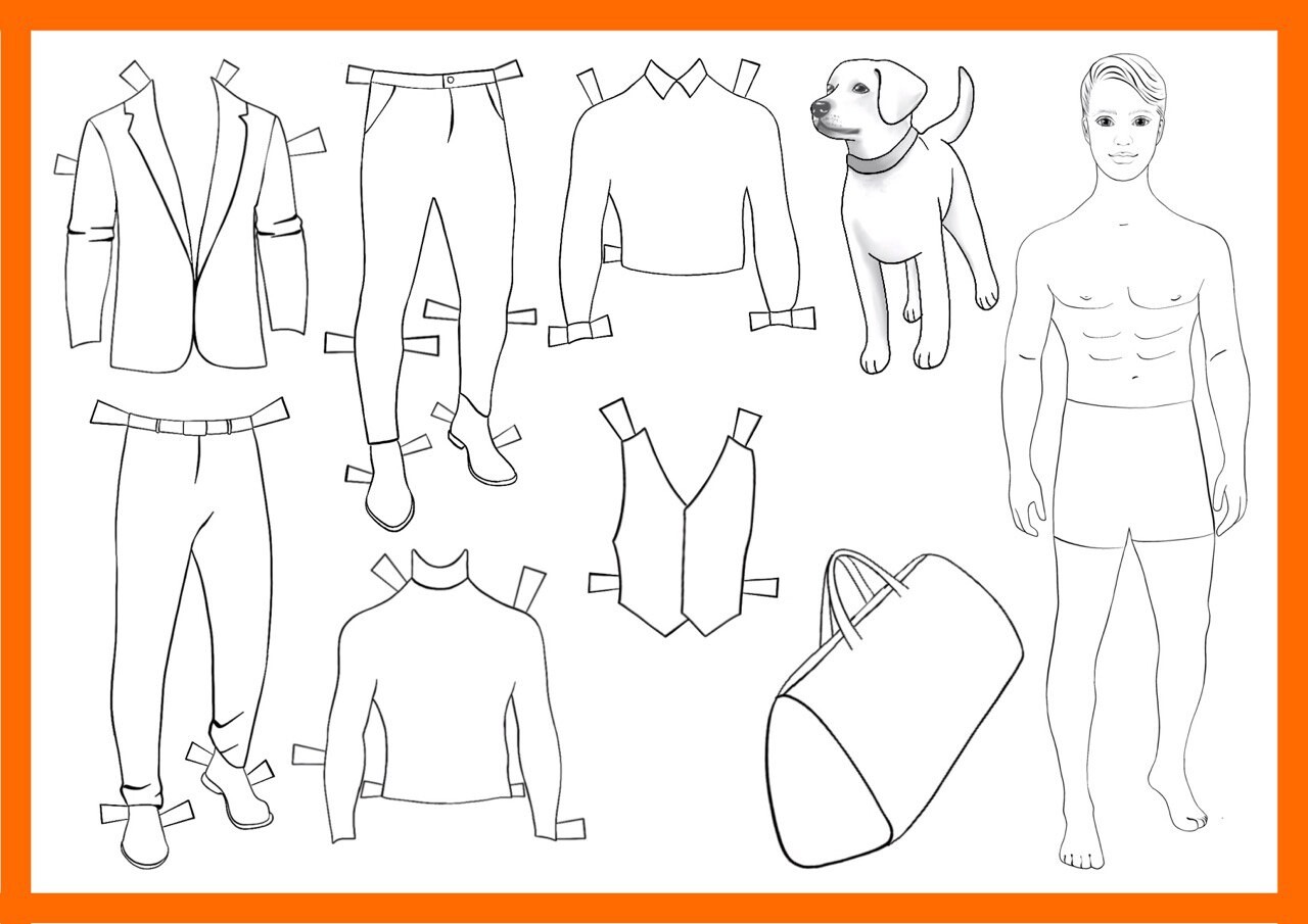 Man Paper Doll Template