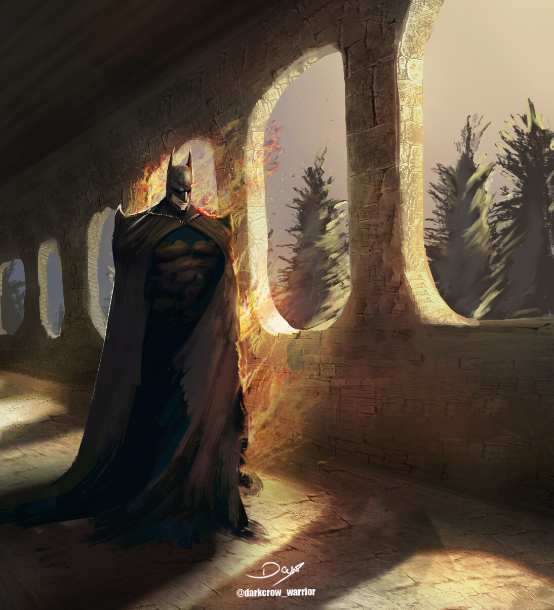 ArtStation - Batman on fire