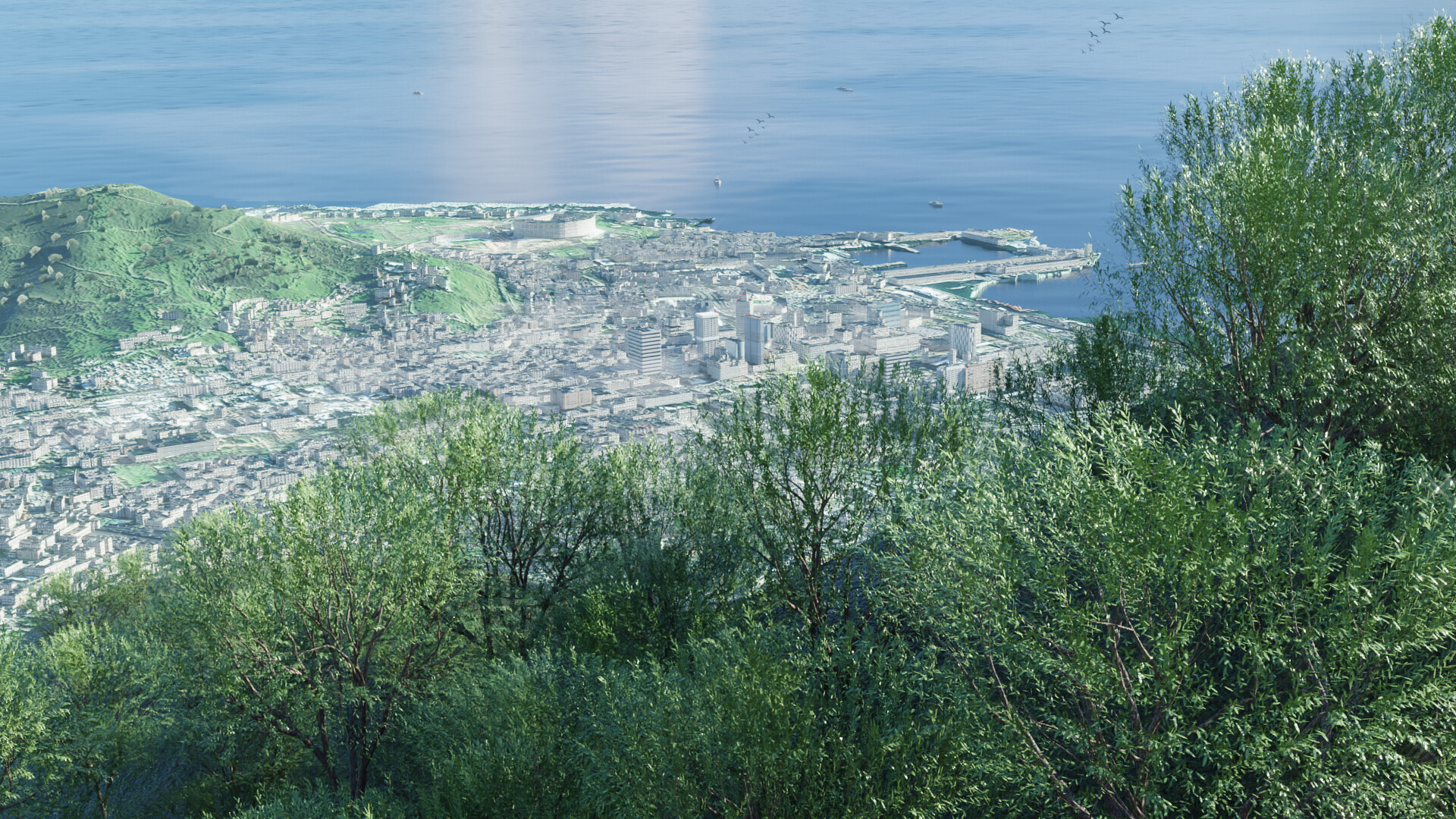 ArtStation - Mountains Overlooking the City