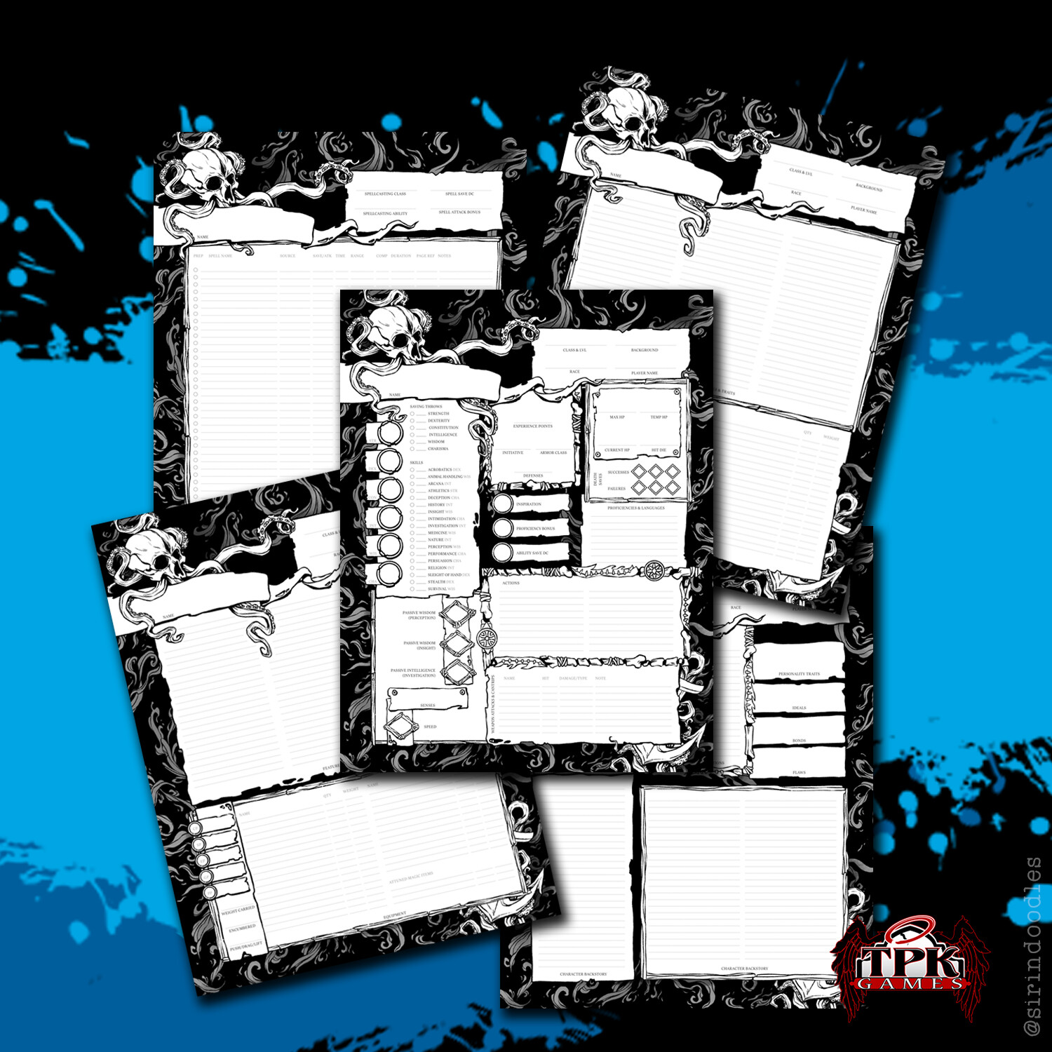 ArtStation - D&D Character Sheet illustration and editorial work for Total Party Kill Games / D&D 5E