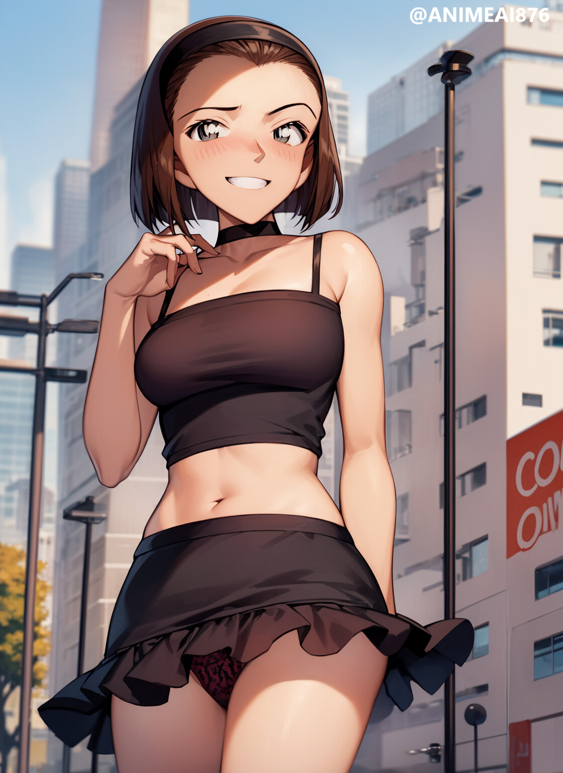 ArtStation - Sonoko is lifting a skirt