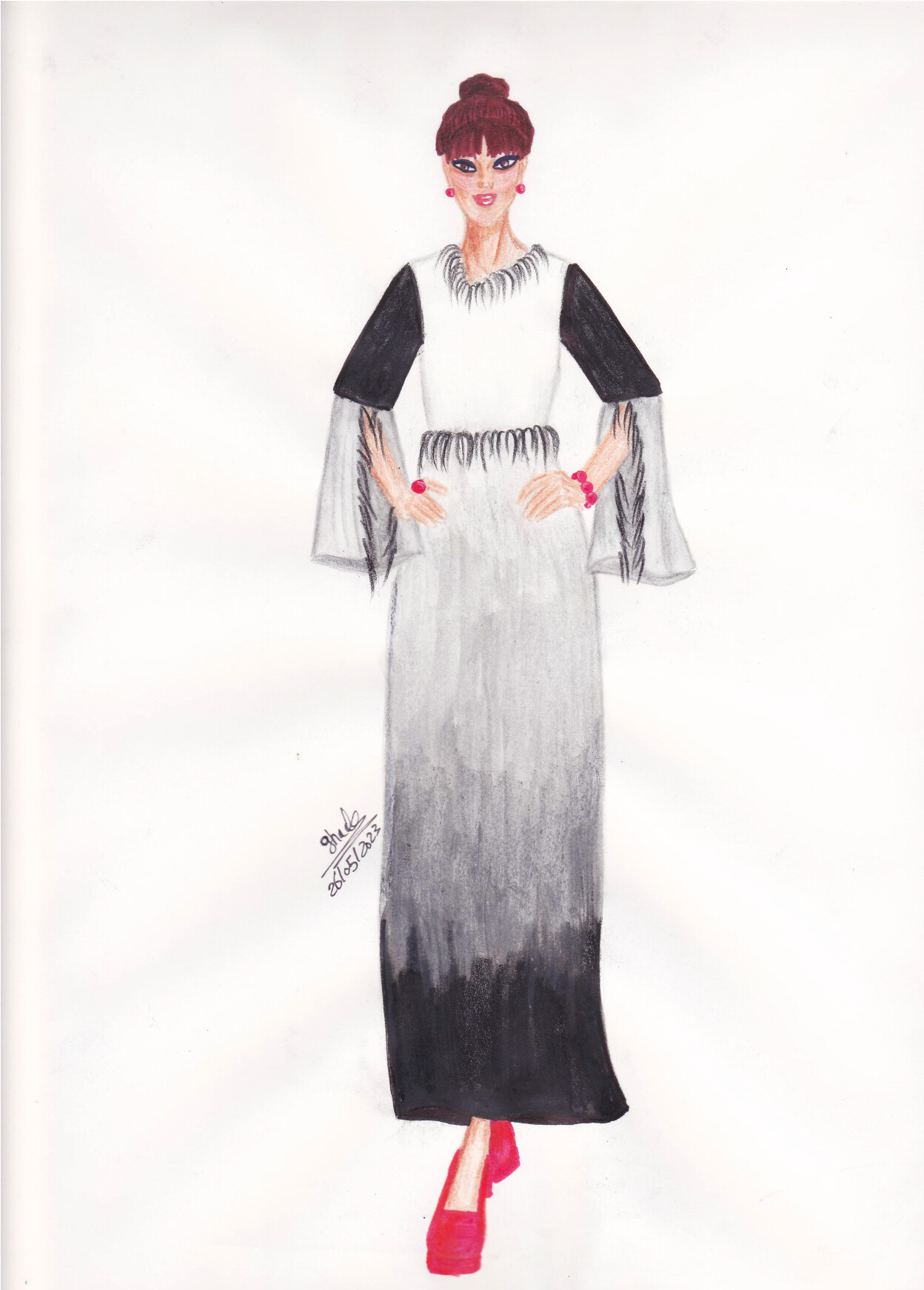 ArtStation - Gradient dress (Black & White)