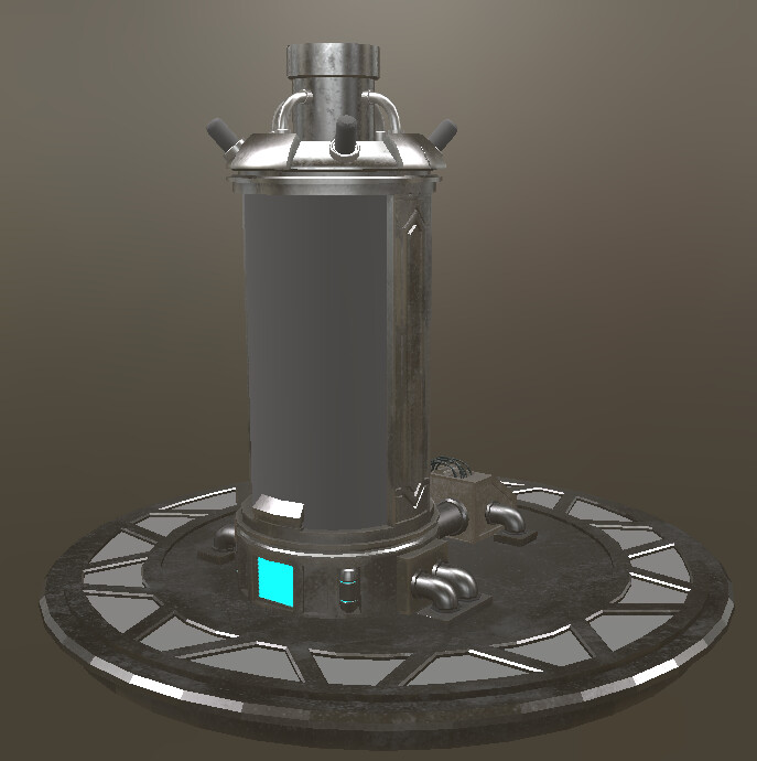 ArtStation - Metal Cryo pod with blue emissive(1/3)