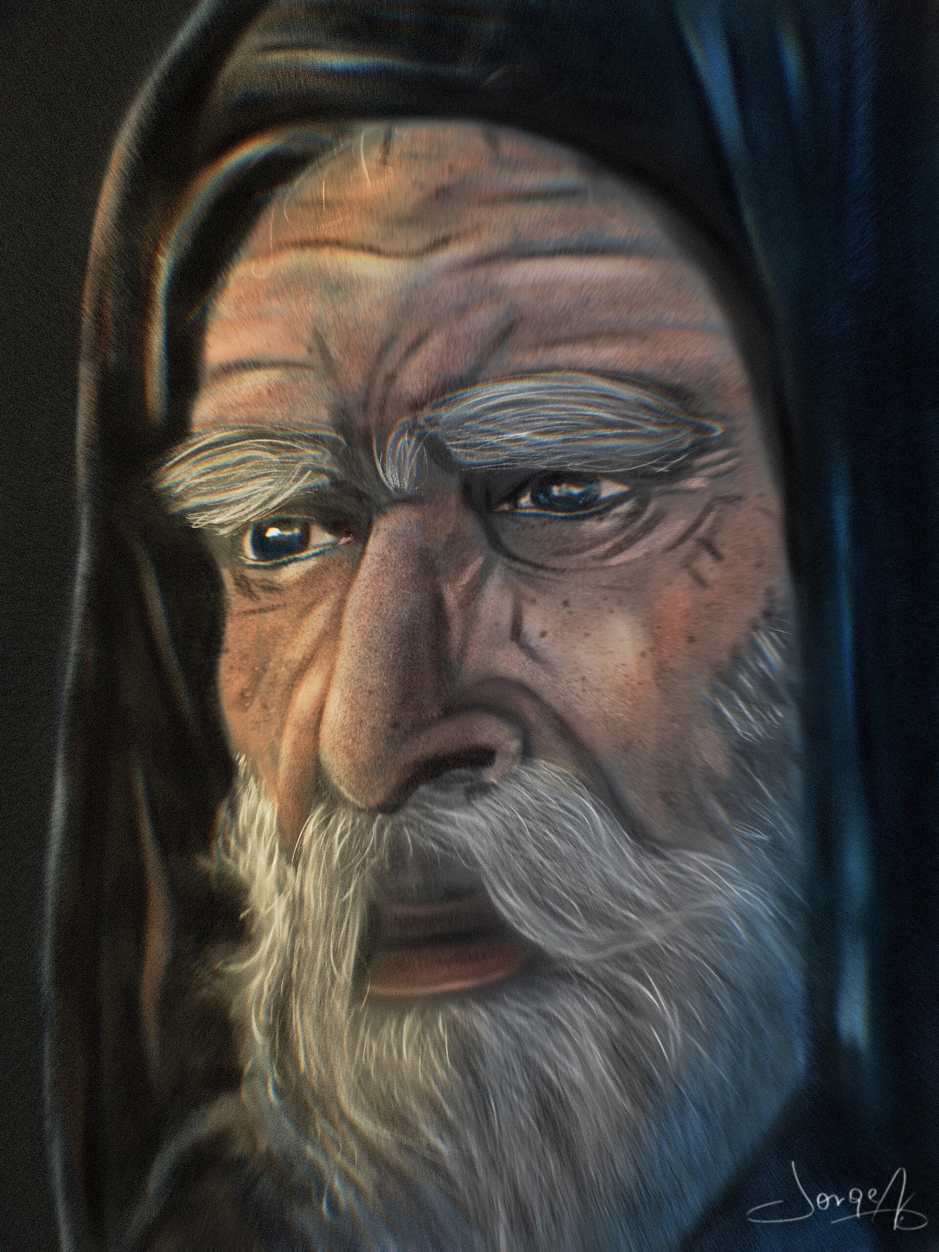 ArtStation - The profet drawing in Procreate