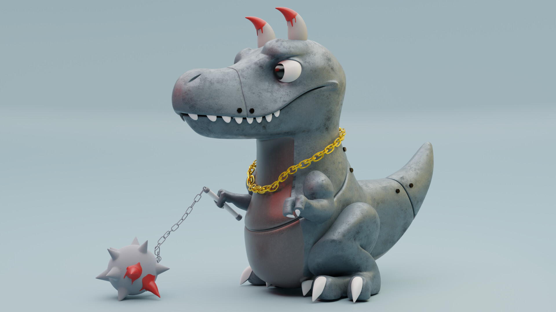 ArtStation - Cartoon Dino Punk 3D Character Design