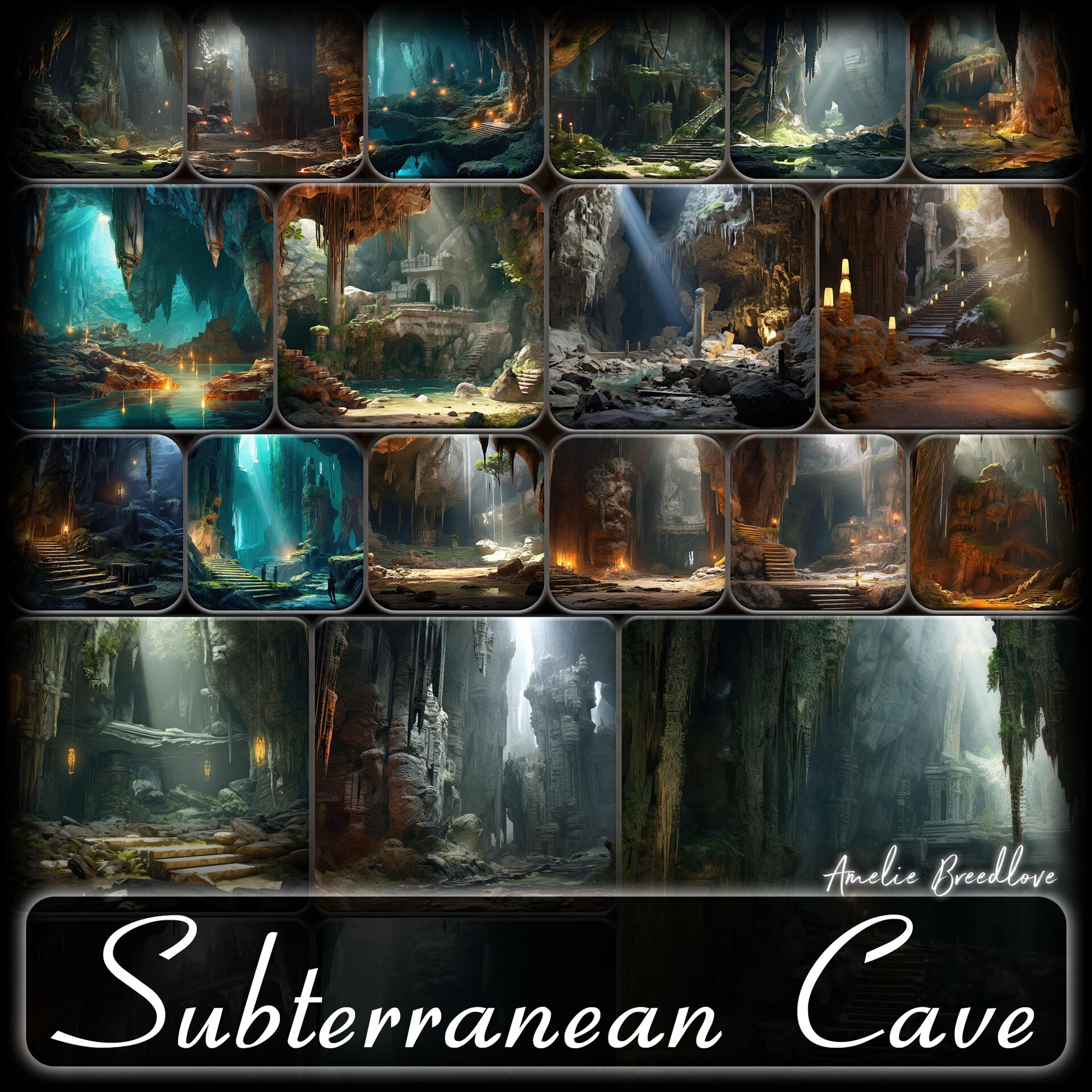 Amelie Concept - 210 Environment Concept - Subterranean Cave Reference ...