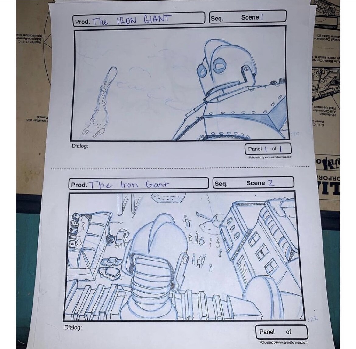 ArtStation - Storyboards for Iron Giant