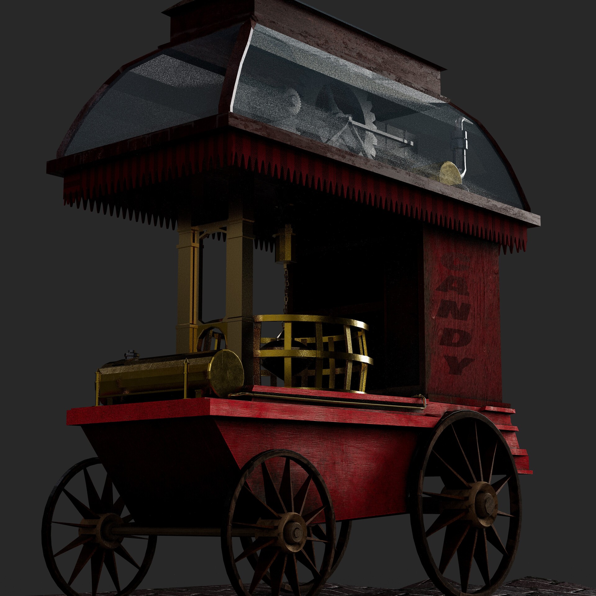 ArtStation - Fairy Floss Cart 3D - Artwork By Kavitha Radha Udayakumar