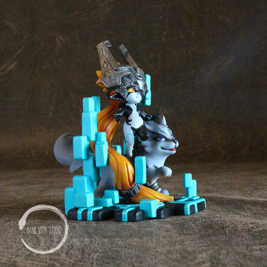 Chibi Wolf Link And Midna