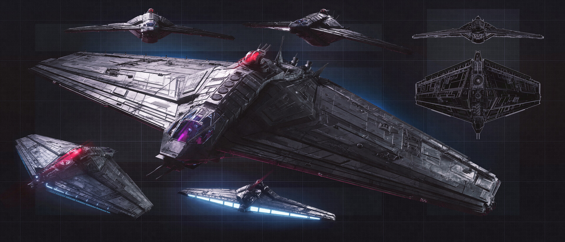 ArtStation - Nightleaf stealth ship and Nera Fighter