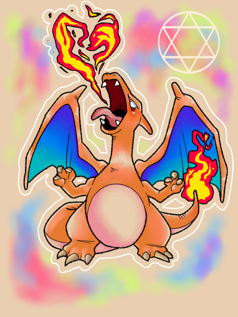 charizard tattoo stencil