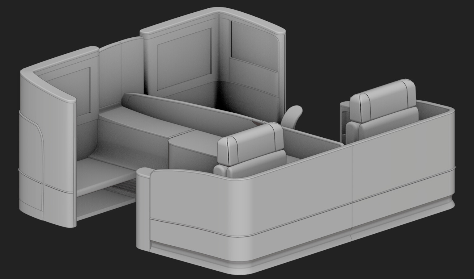 ArtStation - Korean Air Lines "Kosmo" Suite First Class Seat