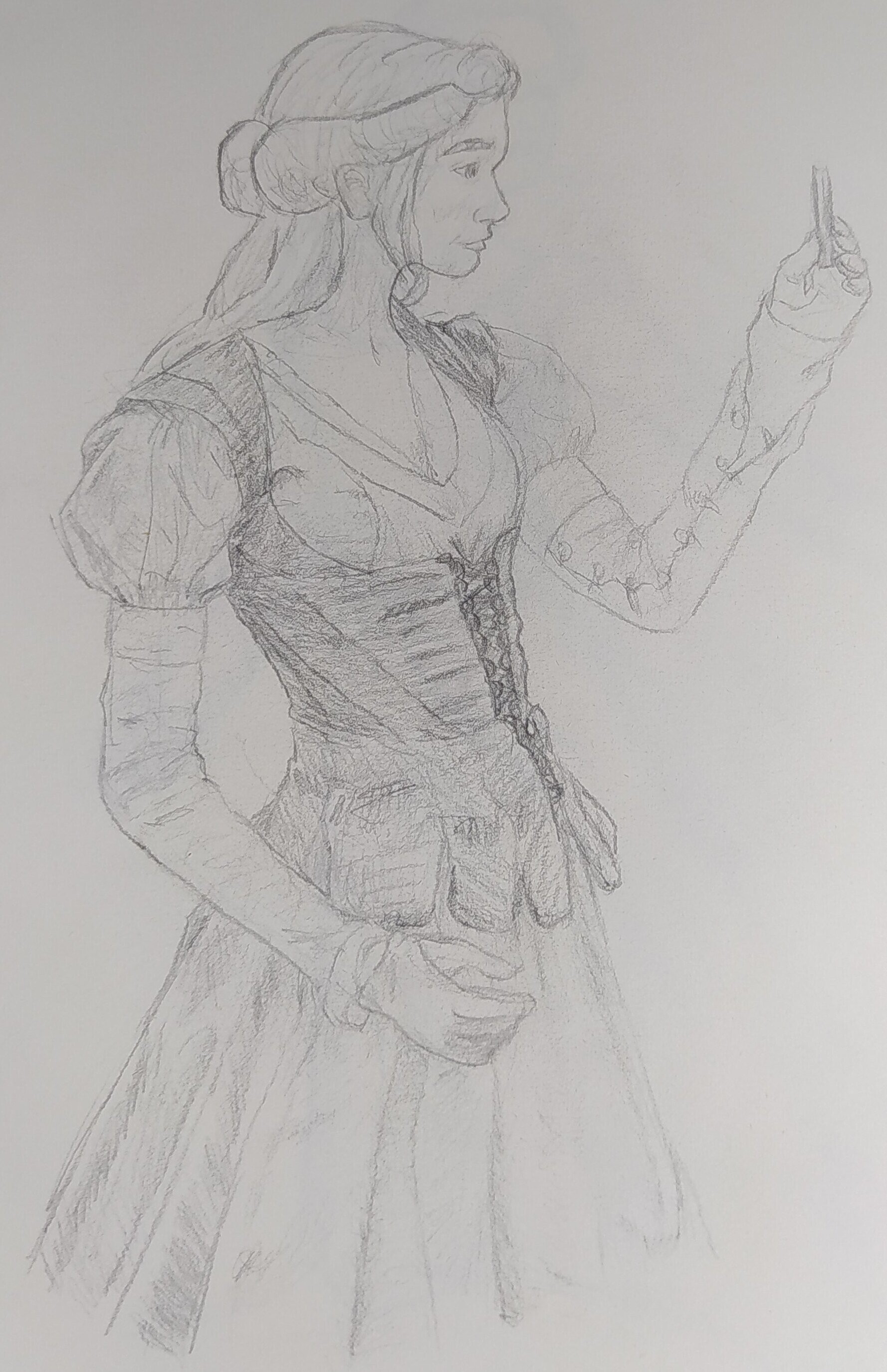 ArtStation - Medieval novel woman clothes sketch