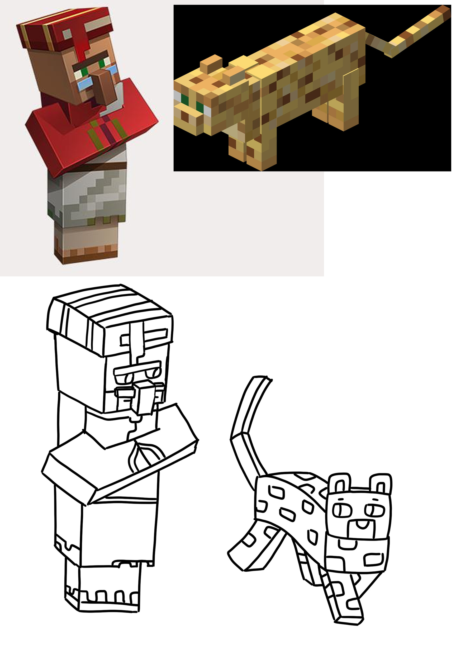 Minecraft Ocelot Drawing