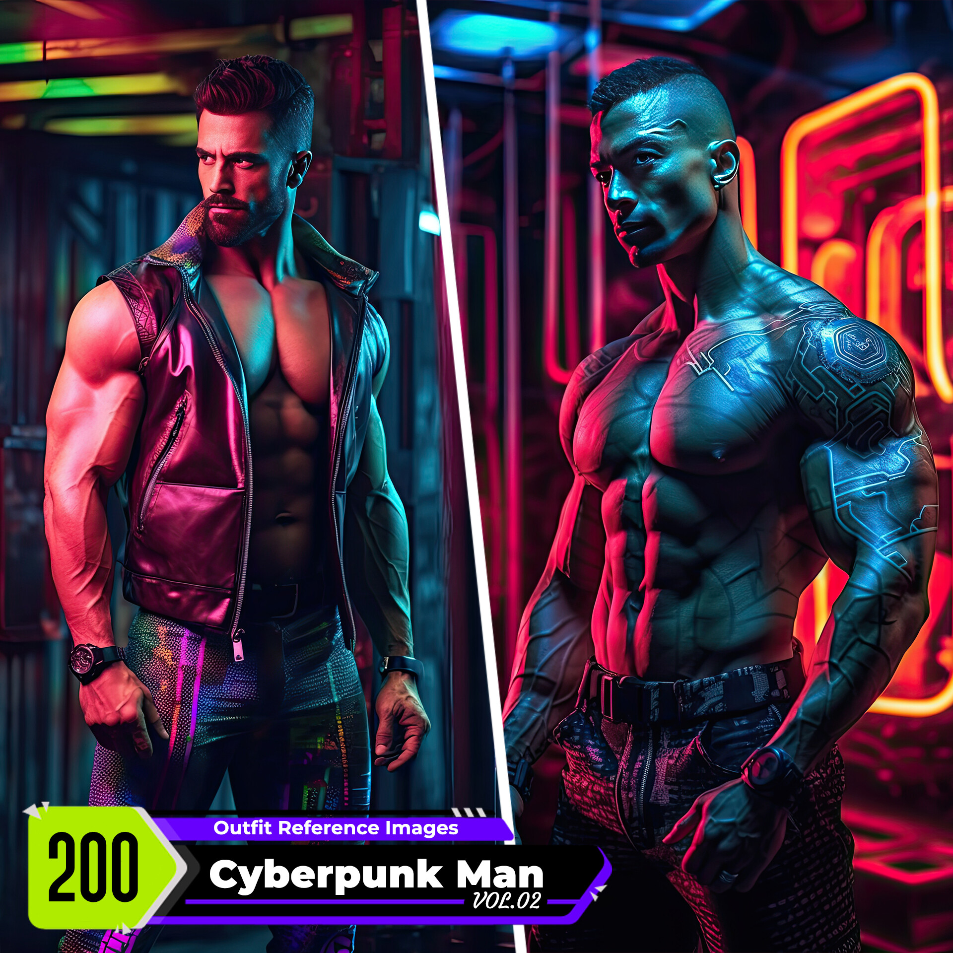 ArtStation - Cyberpunk Man VOL.02 | 4K Reference Images