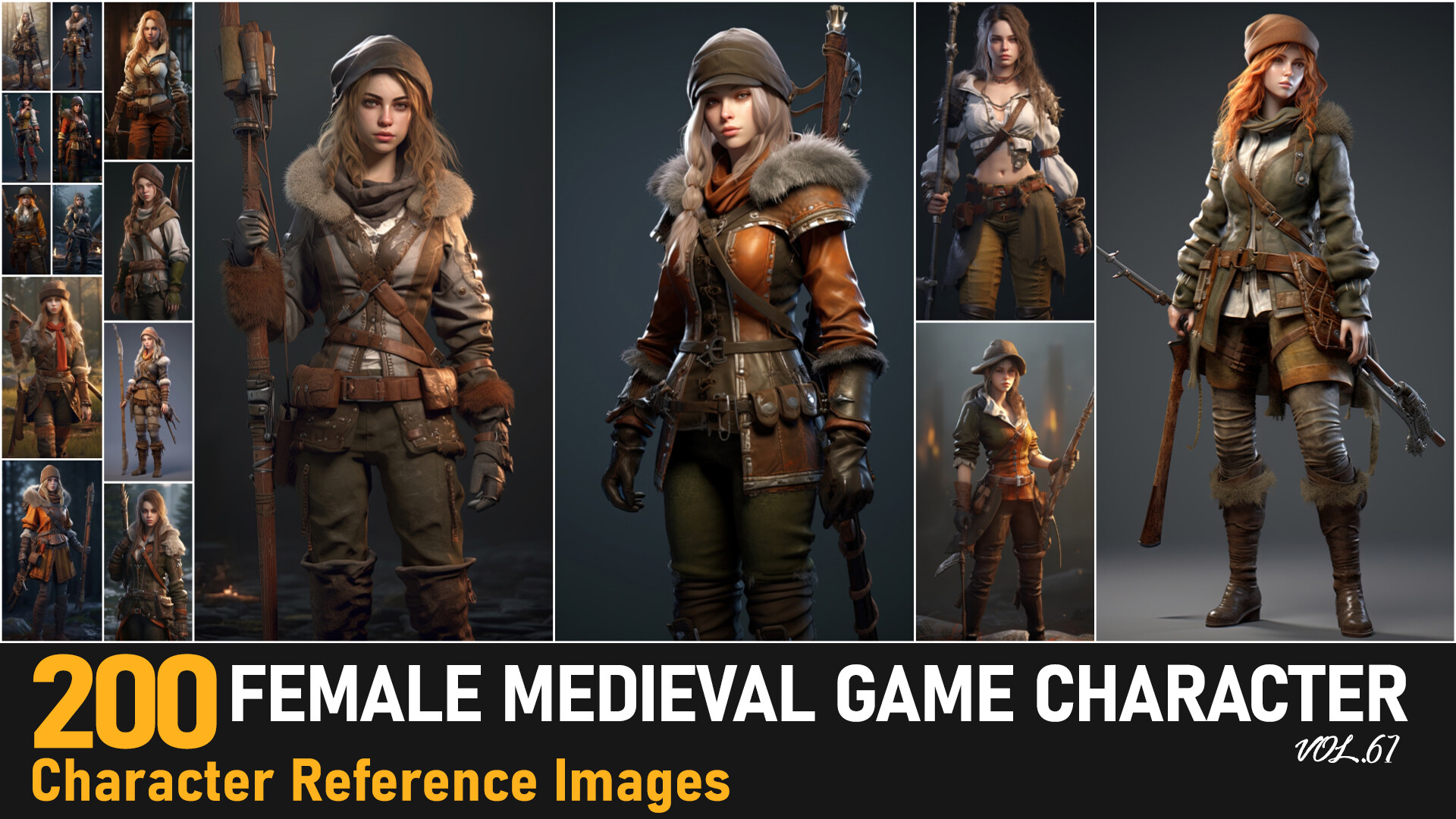 Vio - Female Medieval Game Character VOL.61|4K Reference Images